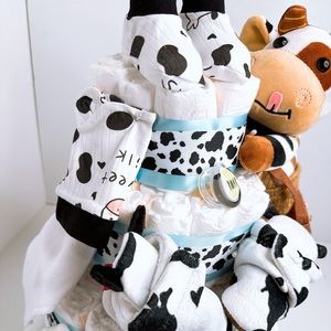 Handmade | Accessories | Cow Diaper Cake Farm Baby Shower Gift | Poshmark